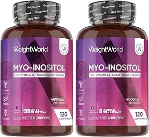 Myo Inositol 4000mg - 120 Comprimidos - Con Cromo, Ácido Fólico y ...