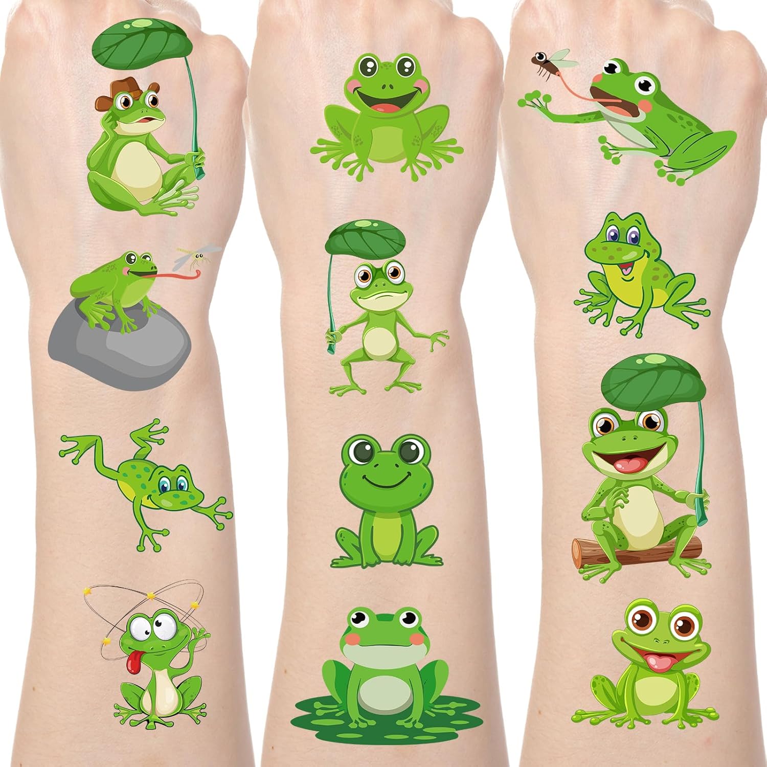Amazon.com : Yoyuspy Frog Temporary Tattoos Stickers - 200+ Frog Kids ...
