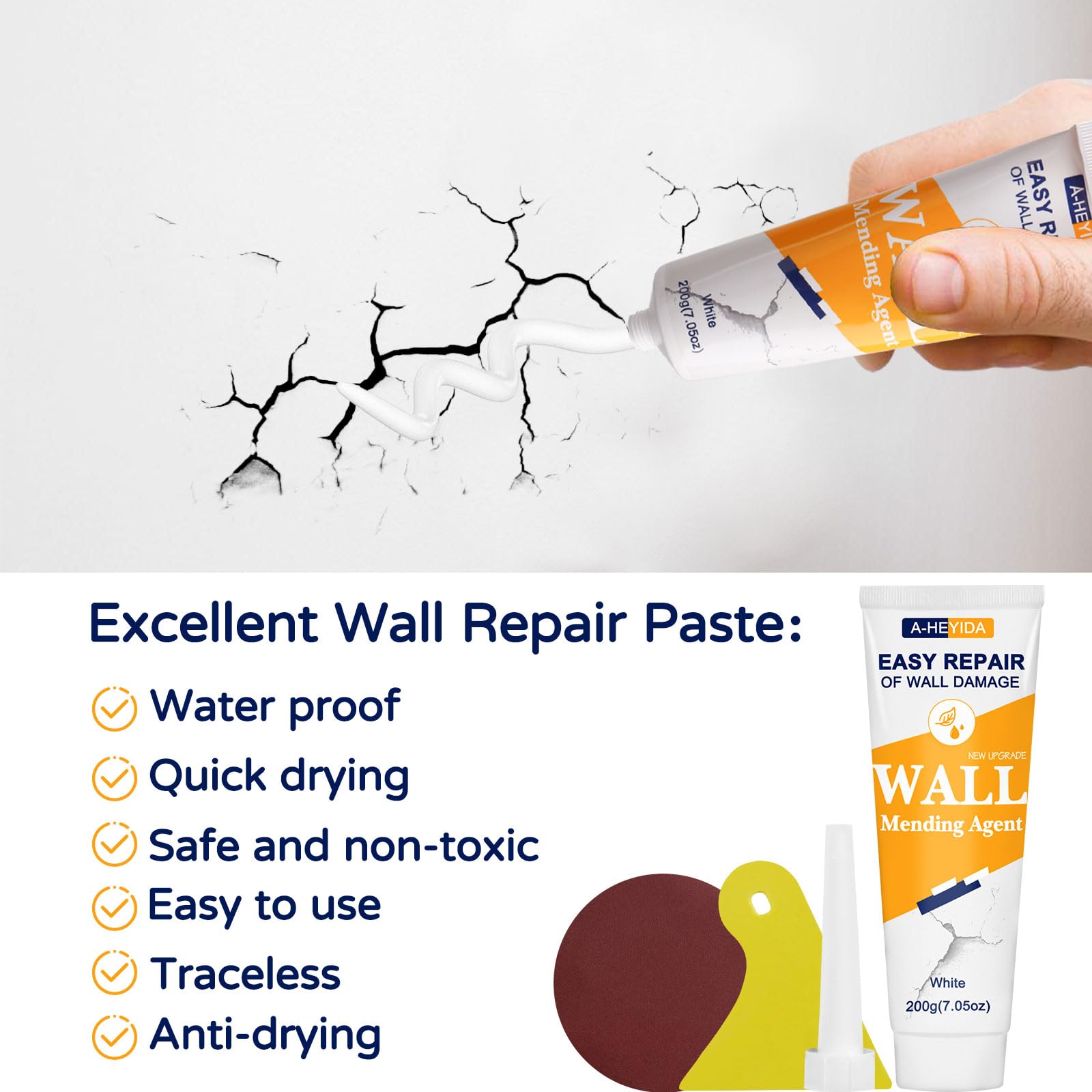 Snapklik.com : Drywall Repair Kit - 200g Plaster Wall Repair Kits Easy ...