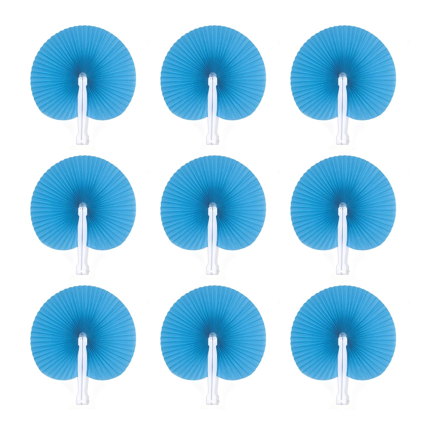 Snapklik.com : Bestage 12 Pieces Paper Fans,Blue Bulk Folding Foldable ...