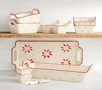 Amazon.com: Temp-tations 14 pc Bake & Serve Set: 1 Casserole Dish, 1 ...