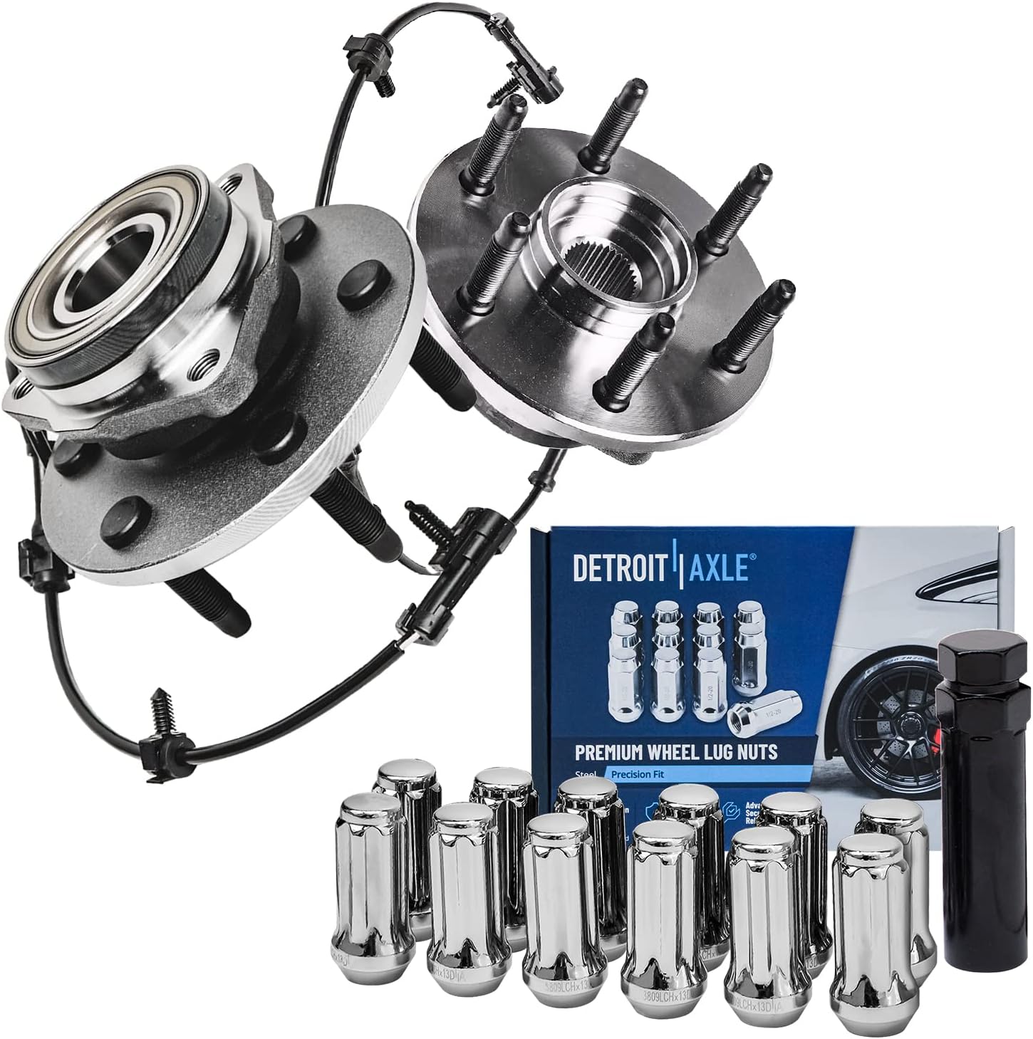 Amazon.com: Detroit Axle - Front Wheel Bearing & Hubs Kit for Silverado Suburban Sierra Yukon XL ...