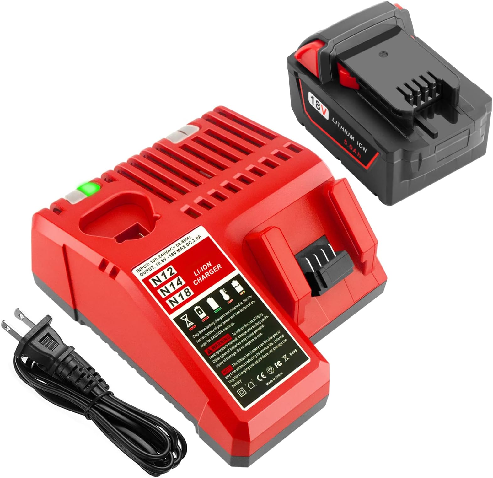 Amazon.com: OYRMIL 18V Battery and Charger for Milwaukee M18 Battery ...