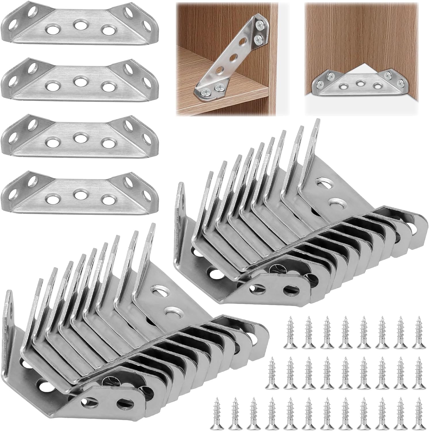 20 Piezas Escuadras para Repisas,Soporte Triangular Conector Esquinero ...