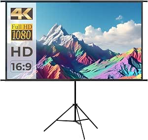 Beauenty Projector Screen, 60 inch Foldable Projection Screen 2.4 Gain ...