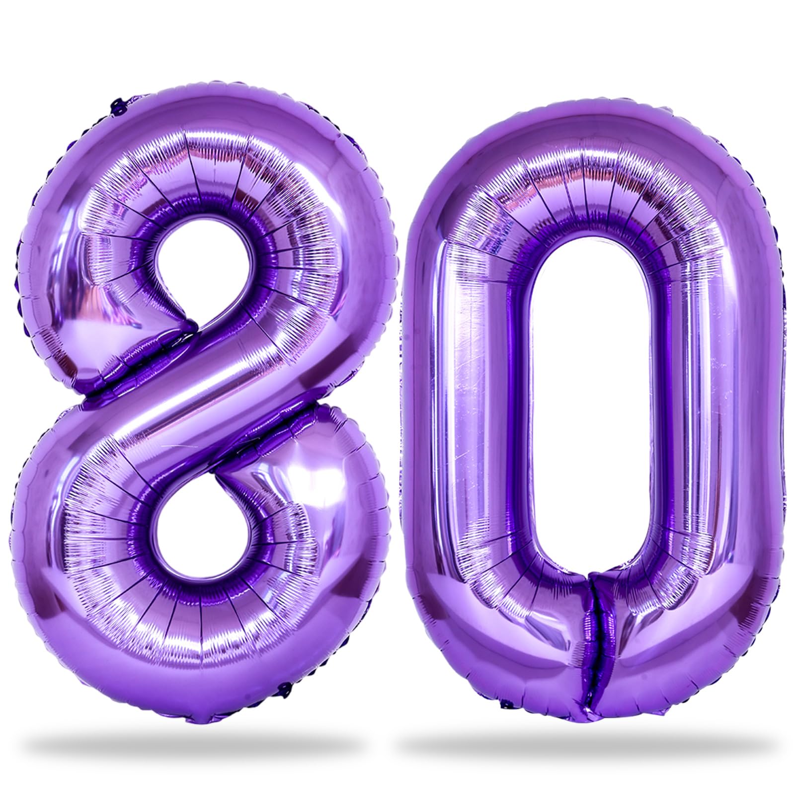Amazon.com: 80th Birthday Balloons Purple for Women, 40 Inch Giant ...