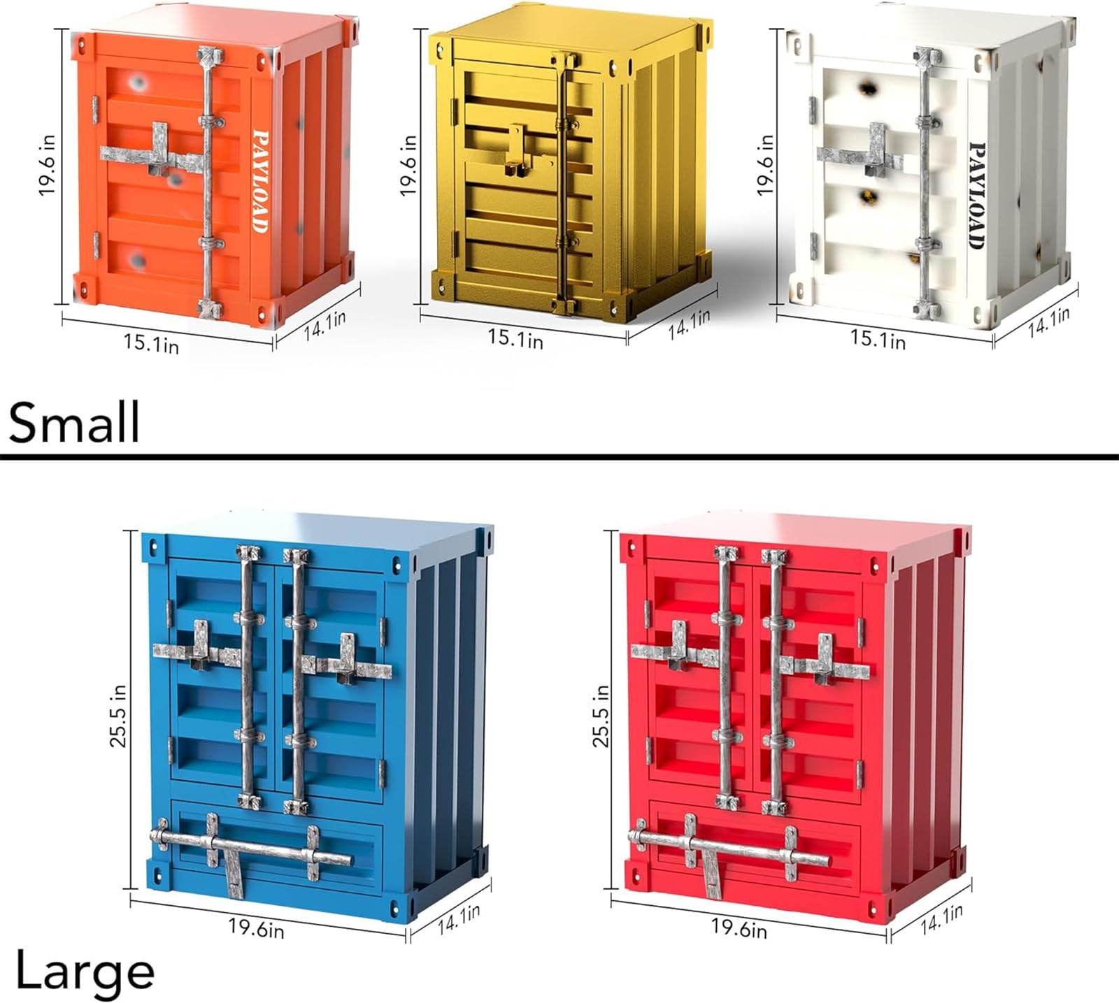 Metal Industrial Nightstand, Industrial Style Container Small Storage ...