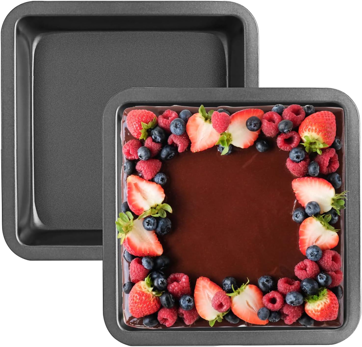 Amazon.com: TRBIDRBO Non-Stick Square Cake Pan 9 x 9-Inch Baking ...