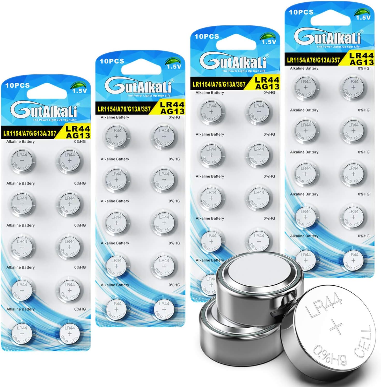 40 Stück AG13 LR44 1.5V Alkaline Knopfzelle Batterien Ohne Quecksilber ...