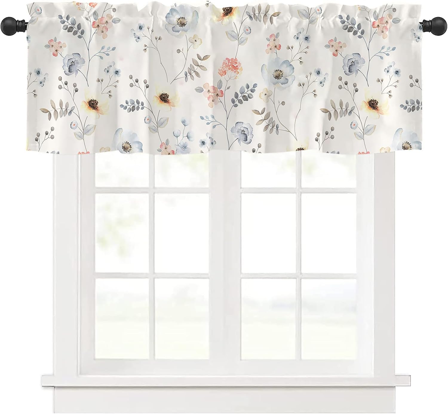 Amazon.com: Mightree Kitchen Curtains Valances, Rod Pocket Valances for ...
