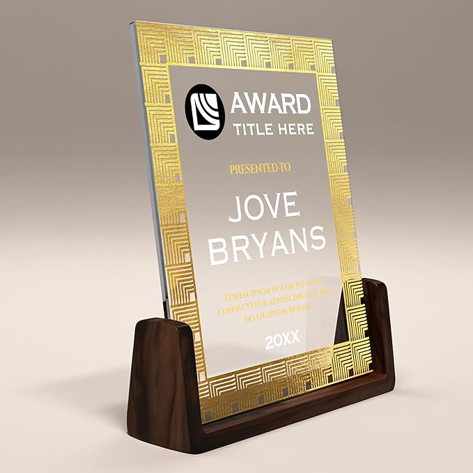 Amazon.com : 6.5x8" Custom Glass Plaque for Awards and Trophies, Custom ...