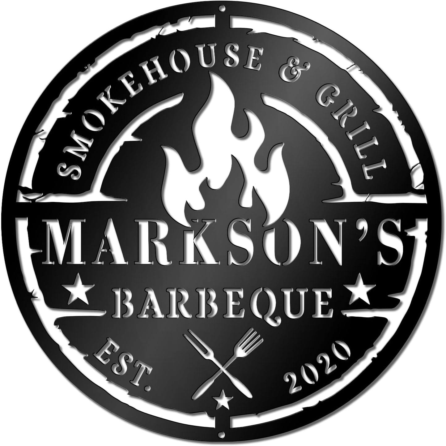 Amazon.com : Best Barbeque Personalized Smokehouse Metal Sign, Modern ...