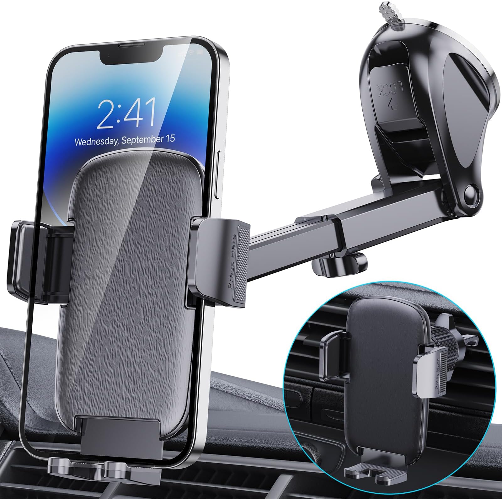 Amazon.com: QAB Phone Mount for Car Phone Holder Mount [Military-Grade ...
