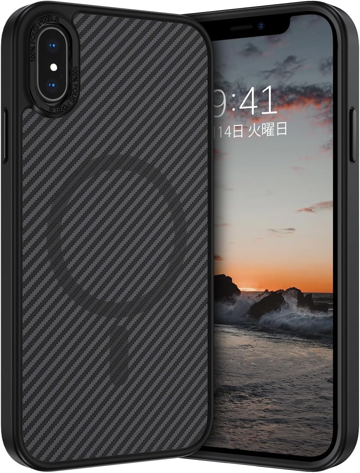 Amazon.co.jp: [超強MagSafe/炭素繊維柄]GUAGUA いPhone XS ケース MagSafe対応 炭素繊維柄 iPhoneX iPhoneXS ケース アラミド繊維柄 ...