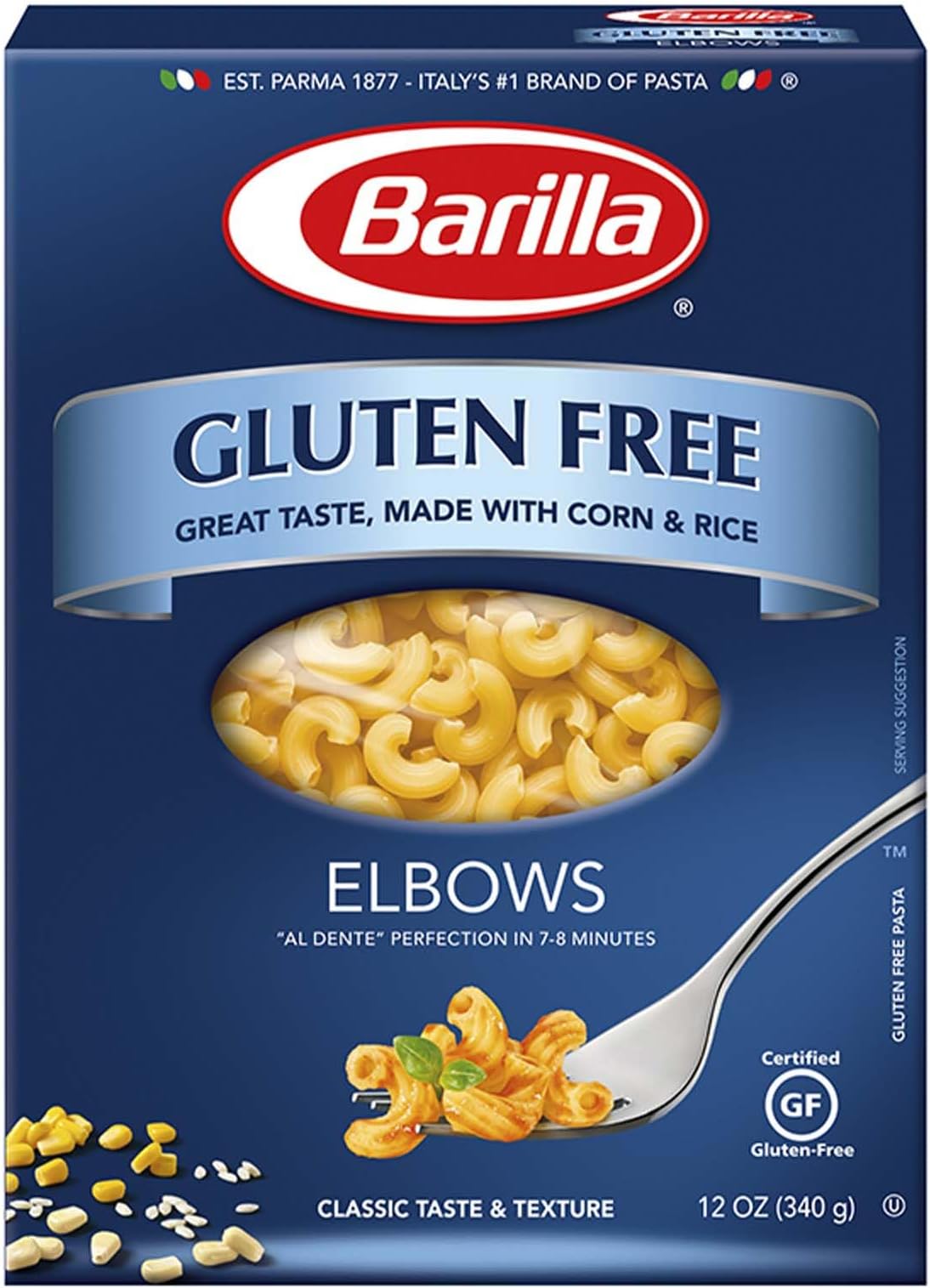 Amazon.com : BARILLA Gluten Free Elbows Pasta, 12 Ounce - Non-GMO ...
