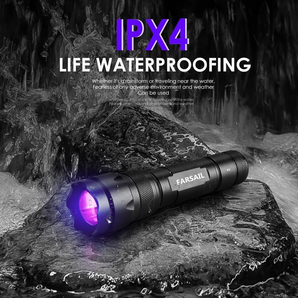 Snapklik.com : Blacklight Flashlight 395-410nm, High Power UV ...