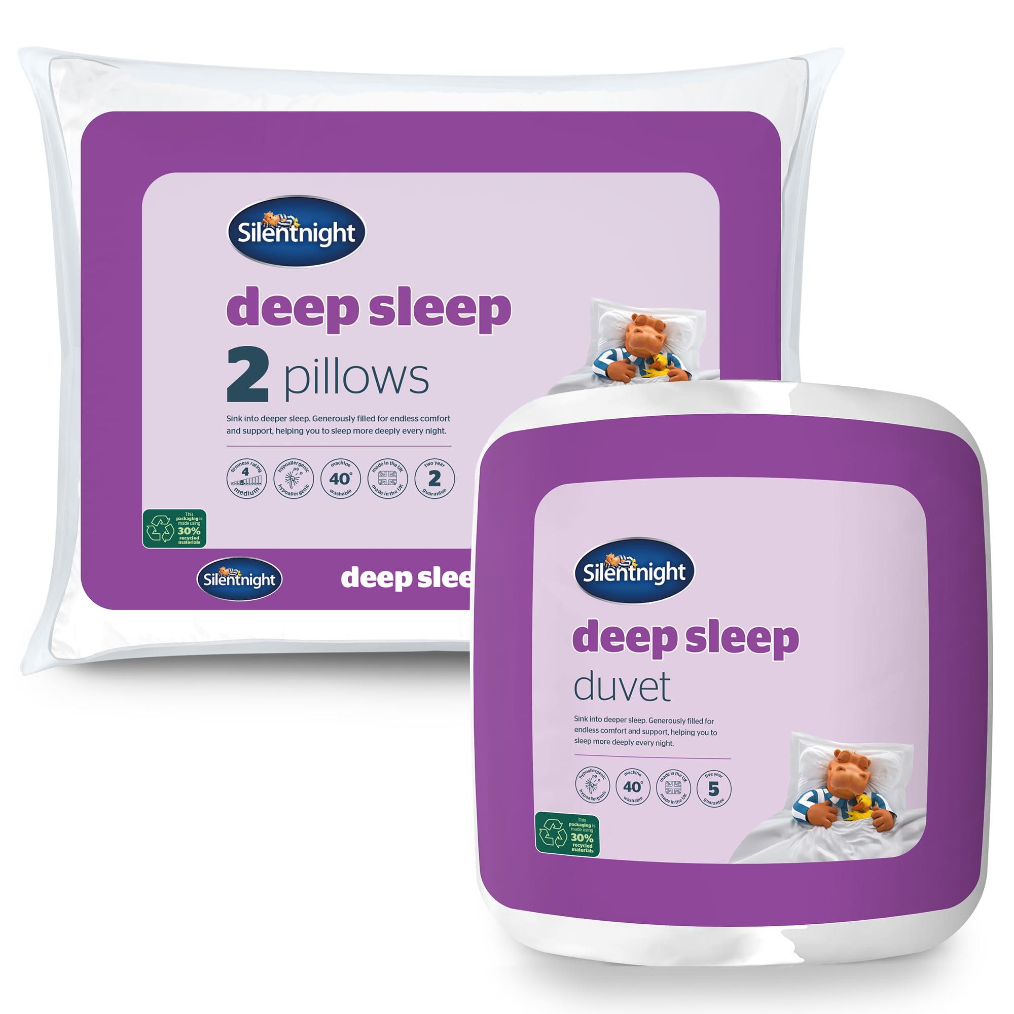 Silentnight Deep Sleep Double Duvet and Pillow Pair - 13.5 Tog Duvet ...