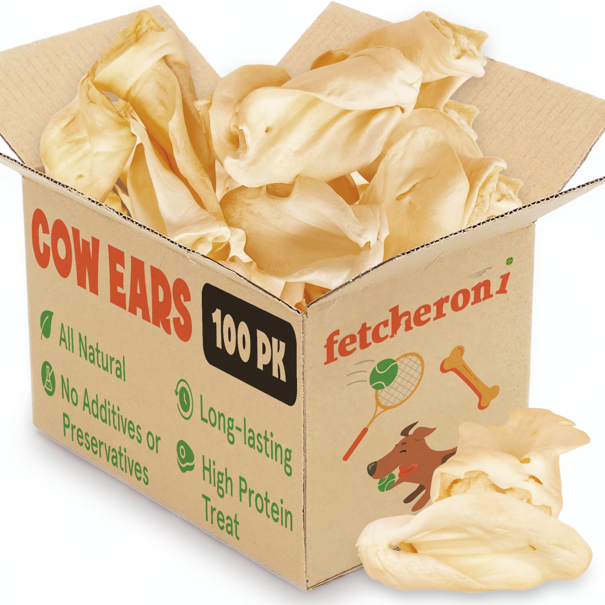 Amazon.com : Cows Ears for Dogs, Thick and Large Dog Ears, Single ...