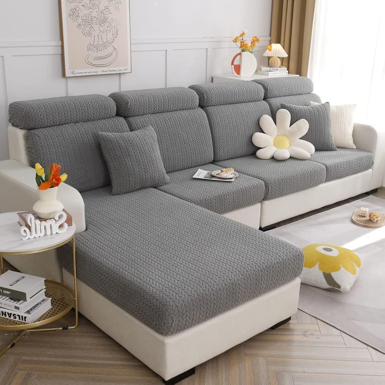 Sofa Seat Cushion Covers - Universal Stretch Sofa Slipcovers Couch Seat ...