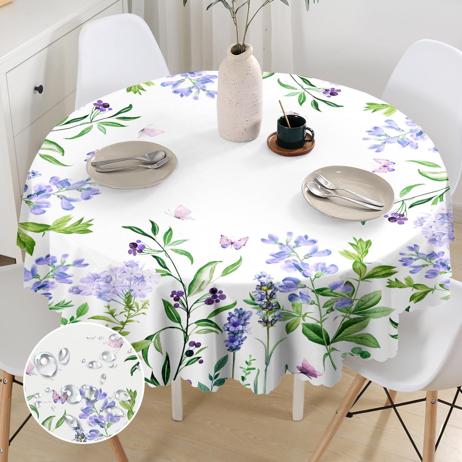 Home Direct Round Oilcloth PVC Wipe Clean Tablecloth 160cm 62" Leaves ...