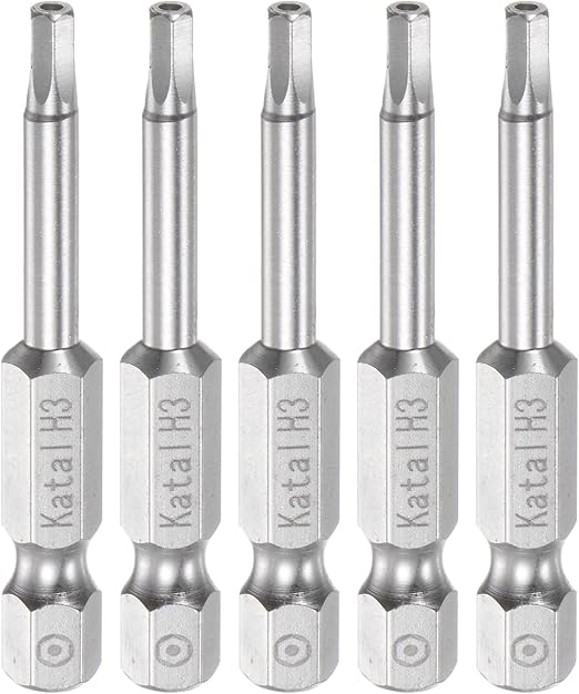 HARFINGTON 5pcs H3 Hex Screwdriver Bit 1/4" Hex Shank 2" Length ...
