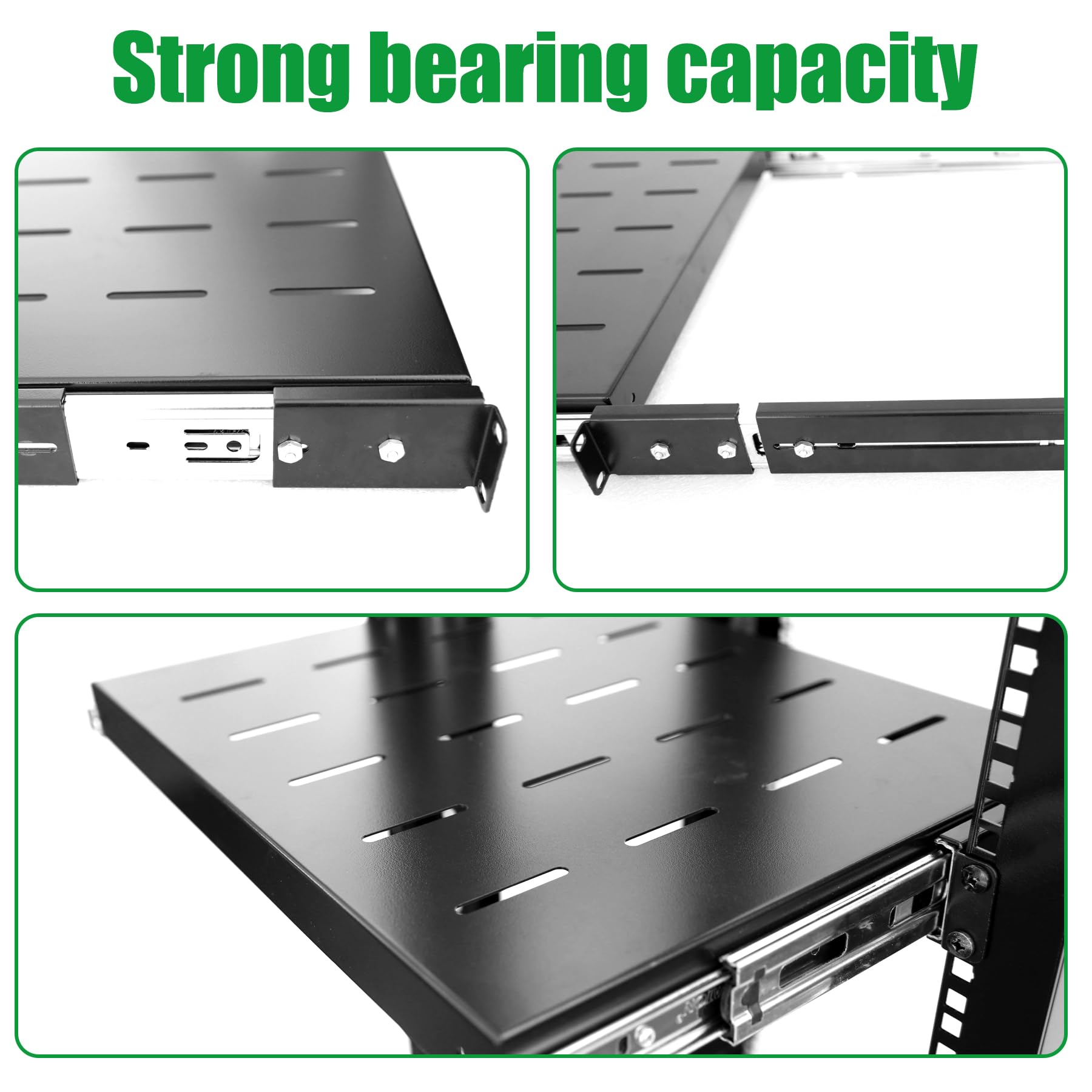 Tecmojo 1U Cantilever Server Rack Shelf - Universal Vented