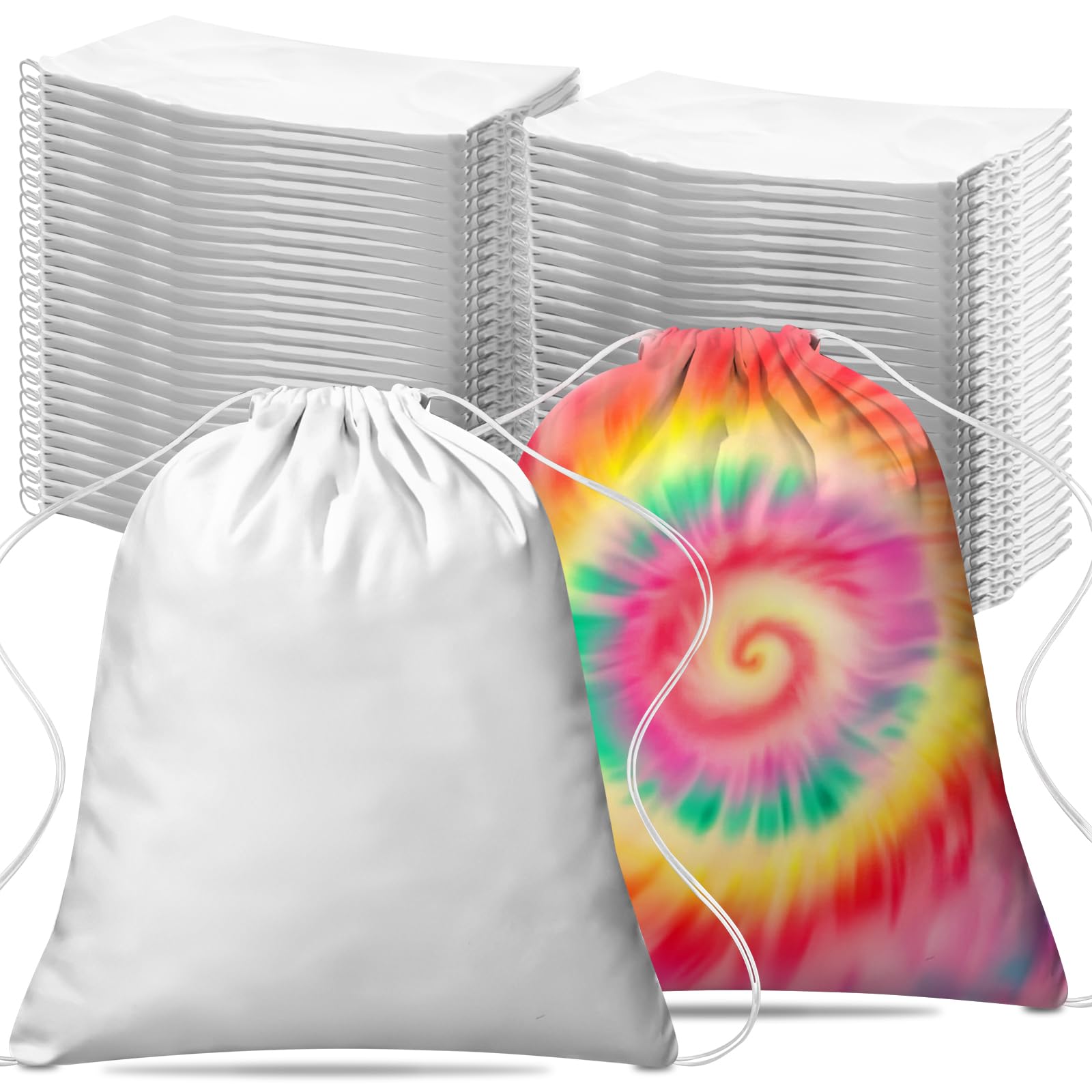 Amazon.com: keepxaus 50 Pcs Tie Dye Cotton Drawstring Bags, Draw String ...