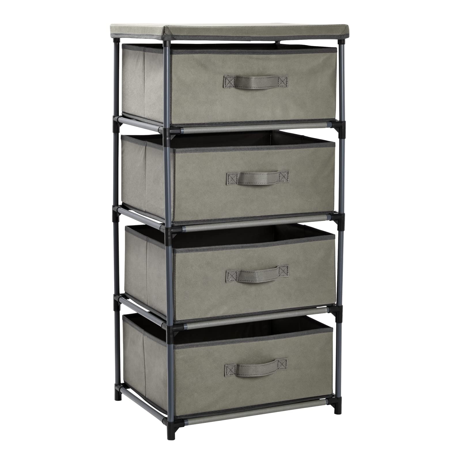 4-Tier Drawer Clothes Organizer, Fabric Storage Dresser for Clothing ...