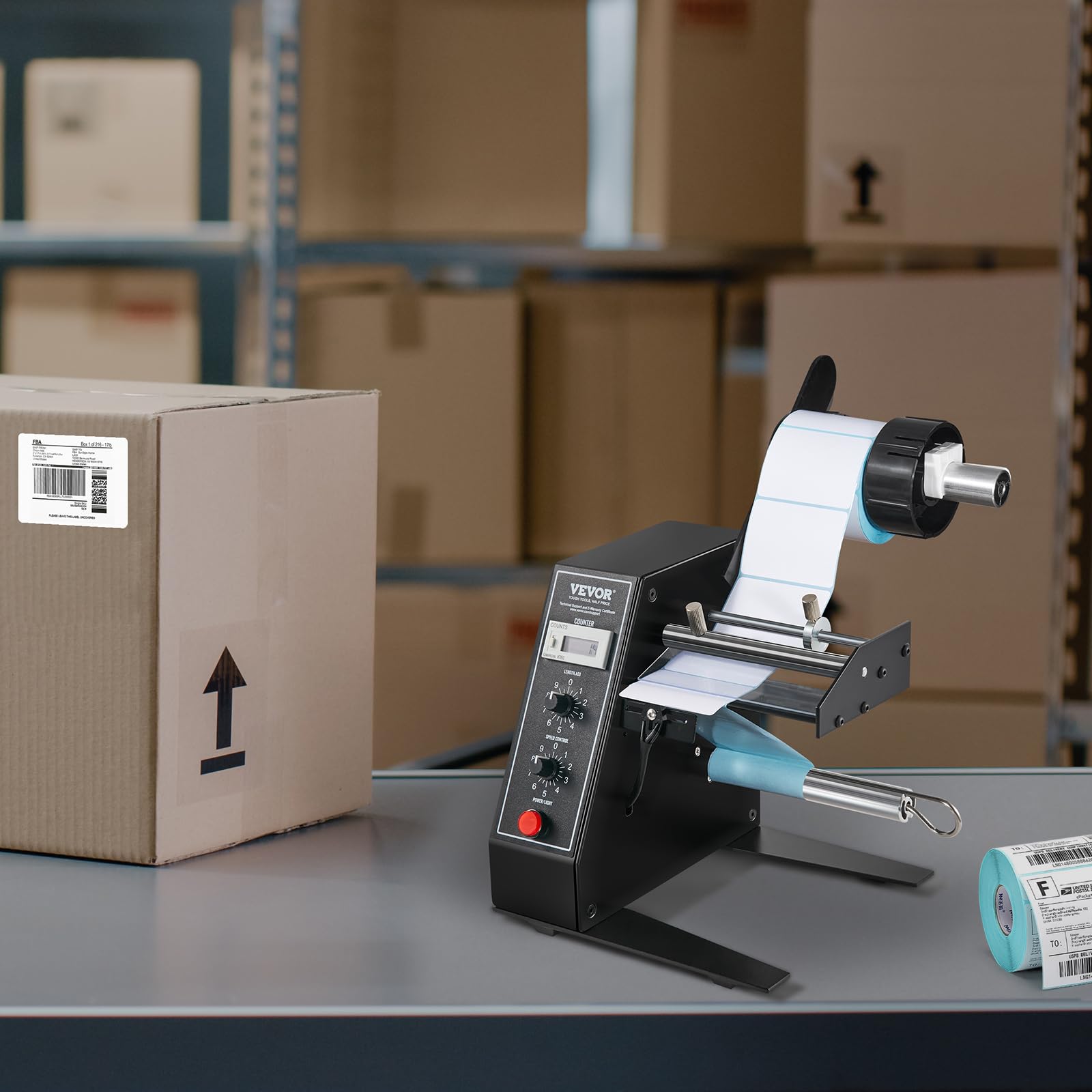 VEVOR Automatic Label Dispenser, Width 0.6"-4.9"/15-125 mm, Length 0.1 ...