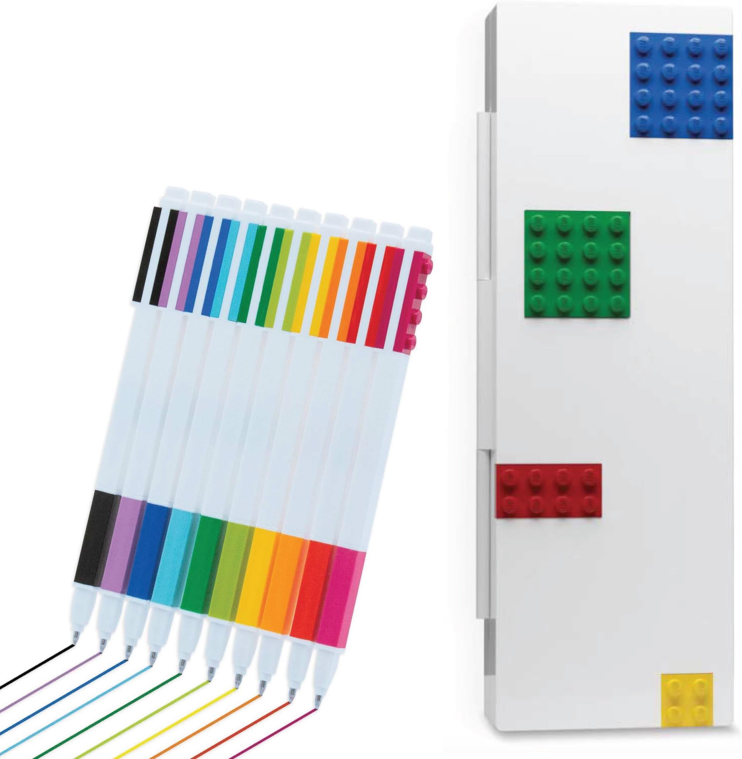 Amazon.com: IQ LEGO Stationery 10 Pack Gel Pen with LEGO Pencil Box ...