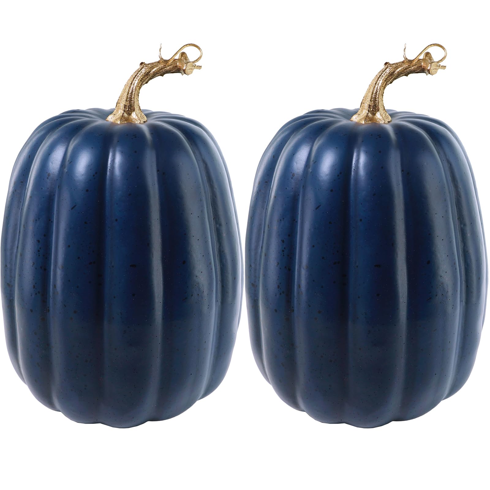 Amazon.com: Winlyn 2 Pcs Large Artificial Pumpkins Navy Blue Decorative ...