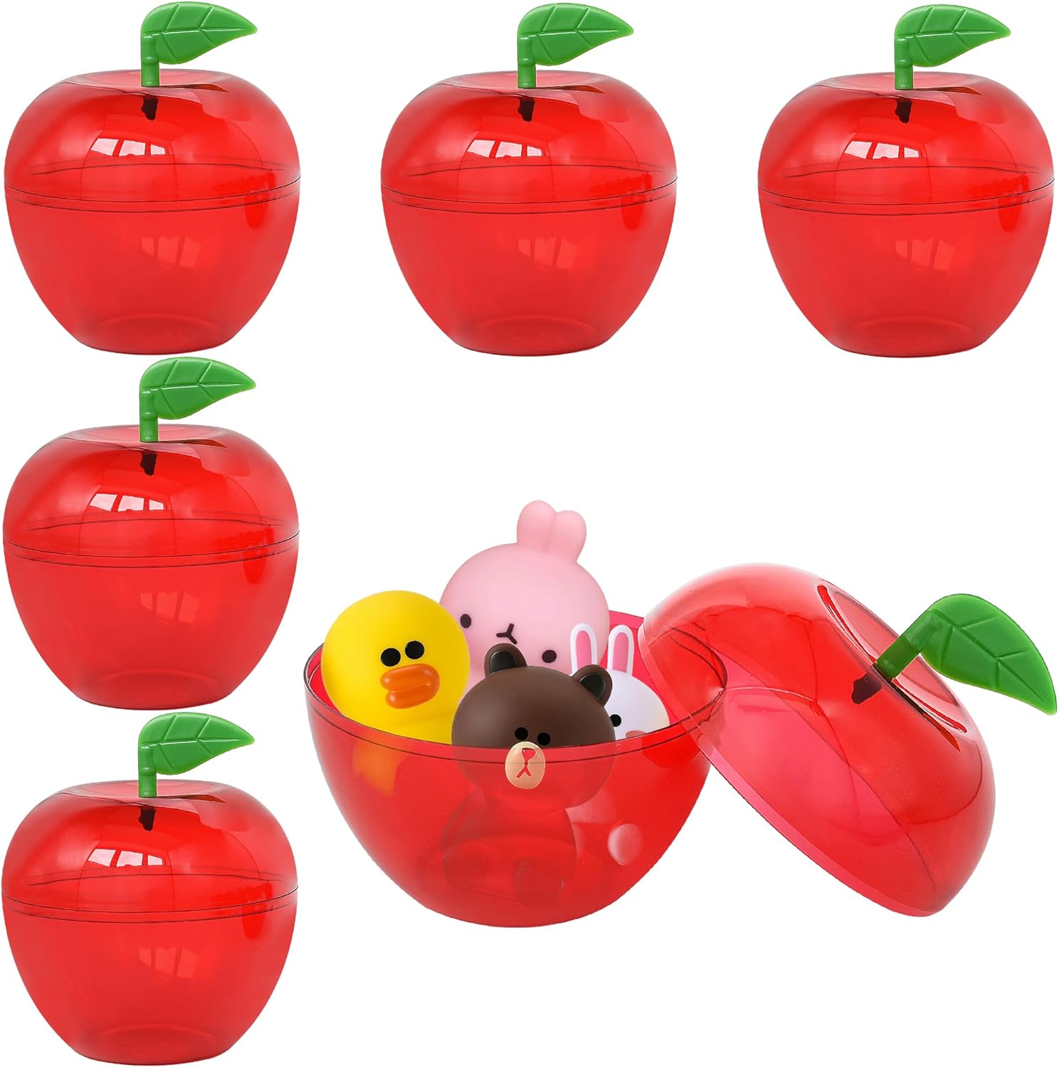 Amazon.com: Yuronam 5 Pcs Large Plastic Apple Container Apple Shaped ...