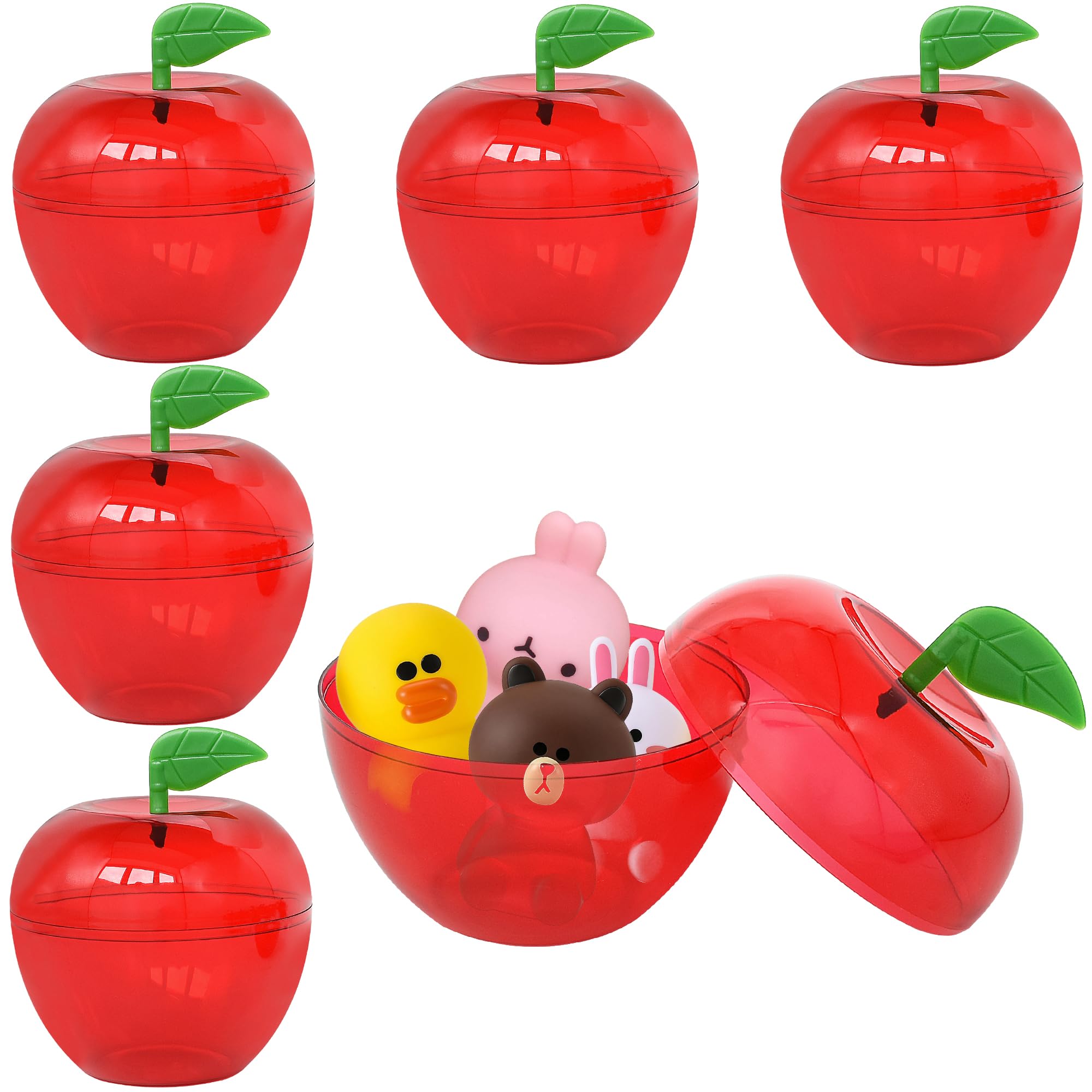 Amazon.com: Yuronam 5 Pcs Large Plastic Apple Container Apple Shaped ...