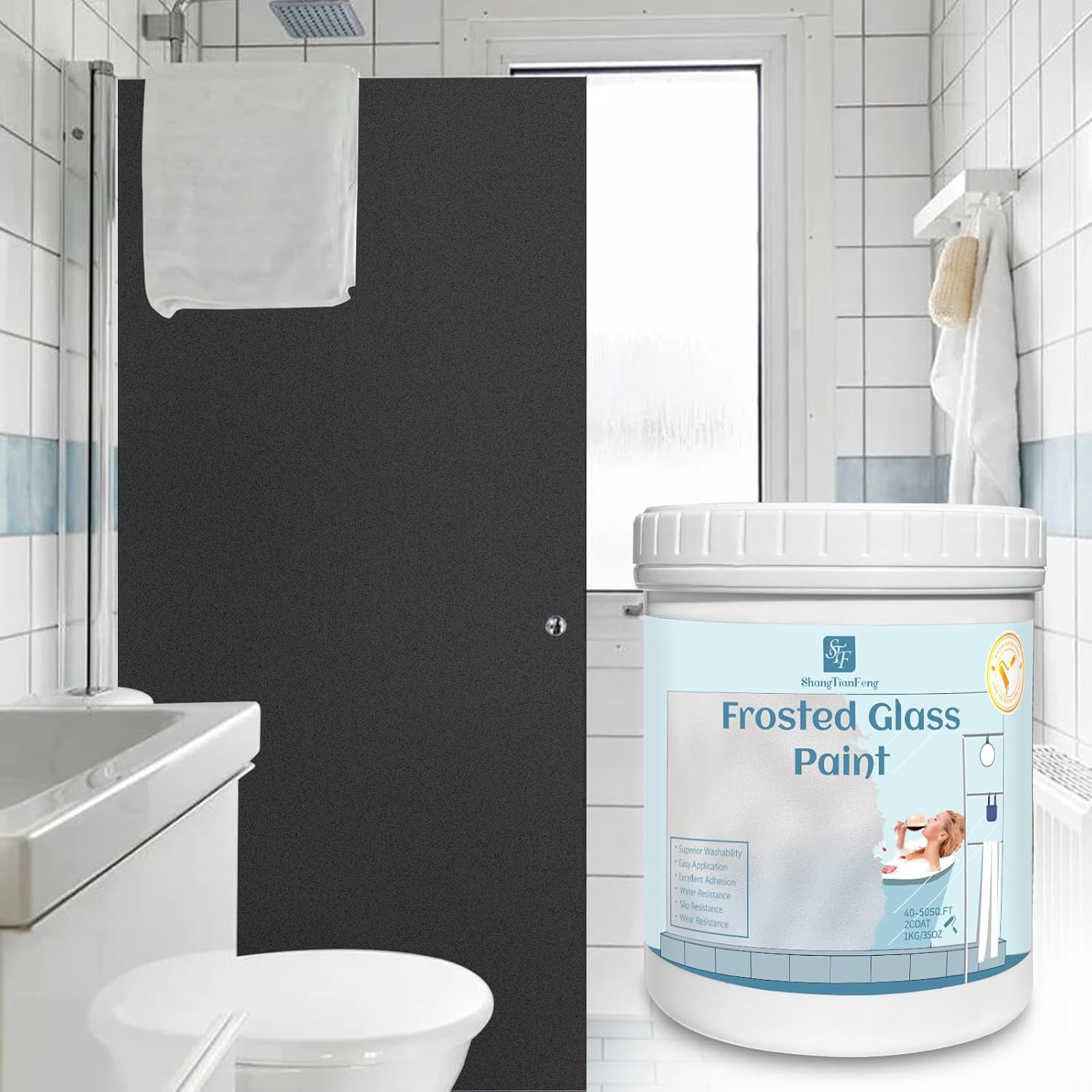 Black Frosted Glass Paint for Windows Privacy Paint UV Resistant Than ...