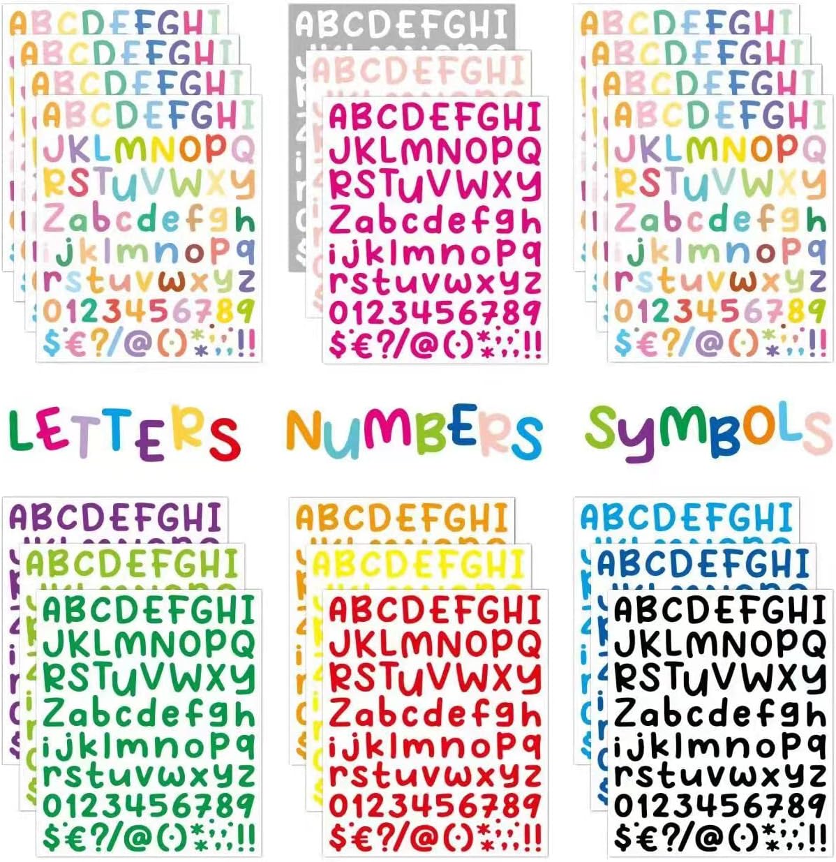 Amazon.com: LOKIPA 1512 Letter Stickers, 12 Sheets Alphabet Stickers ...