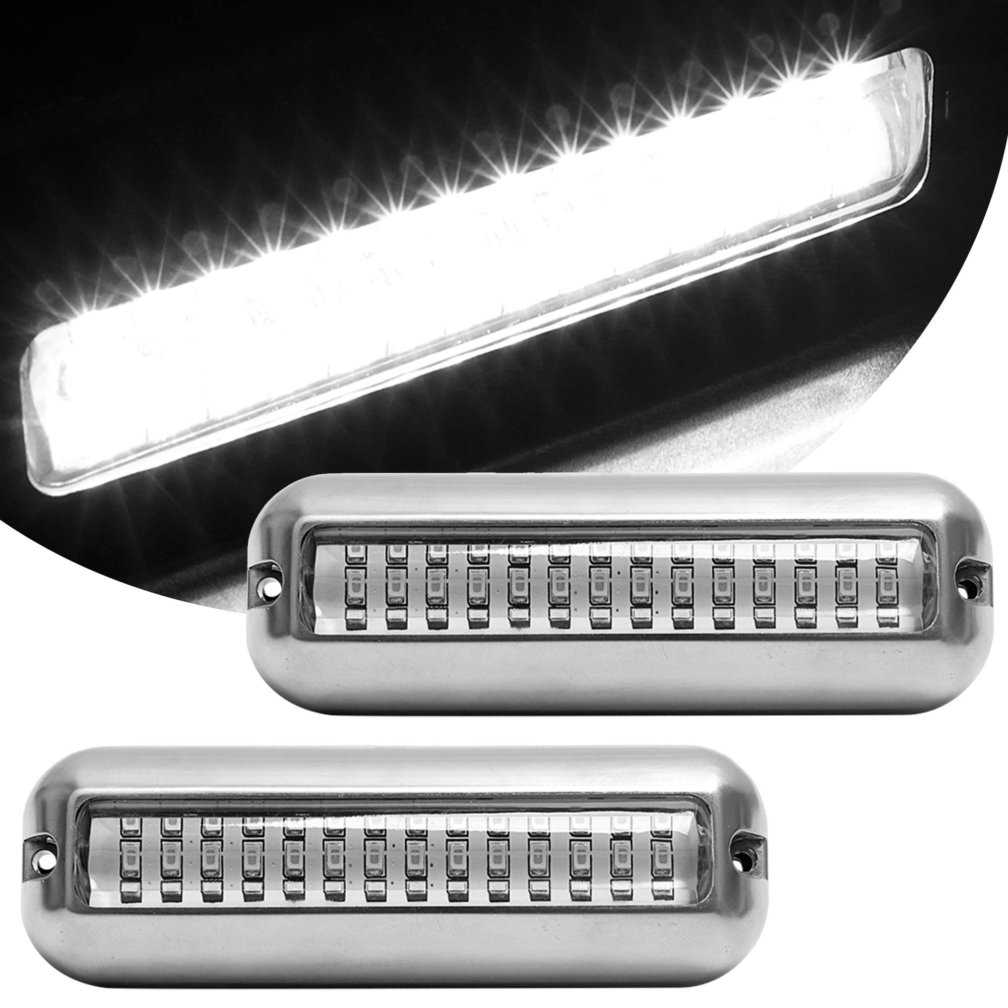 Amazon.com: HUSUKU Mid 42LED 1500LM Marine Led Lights for Boat ...