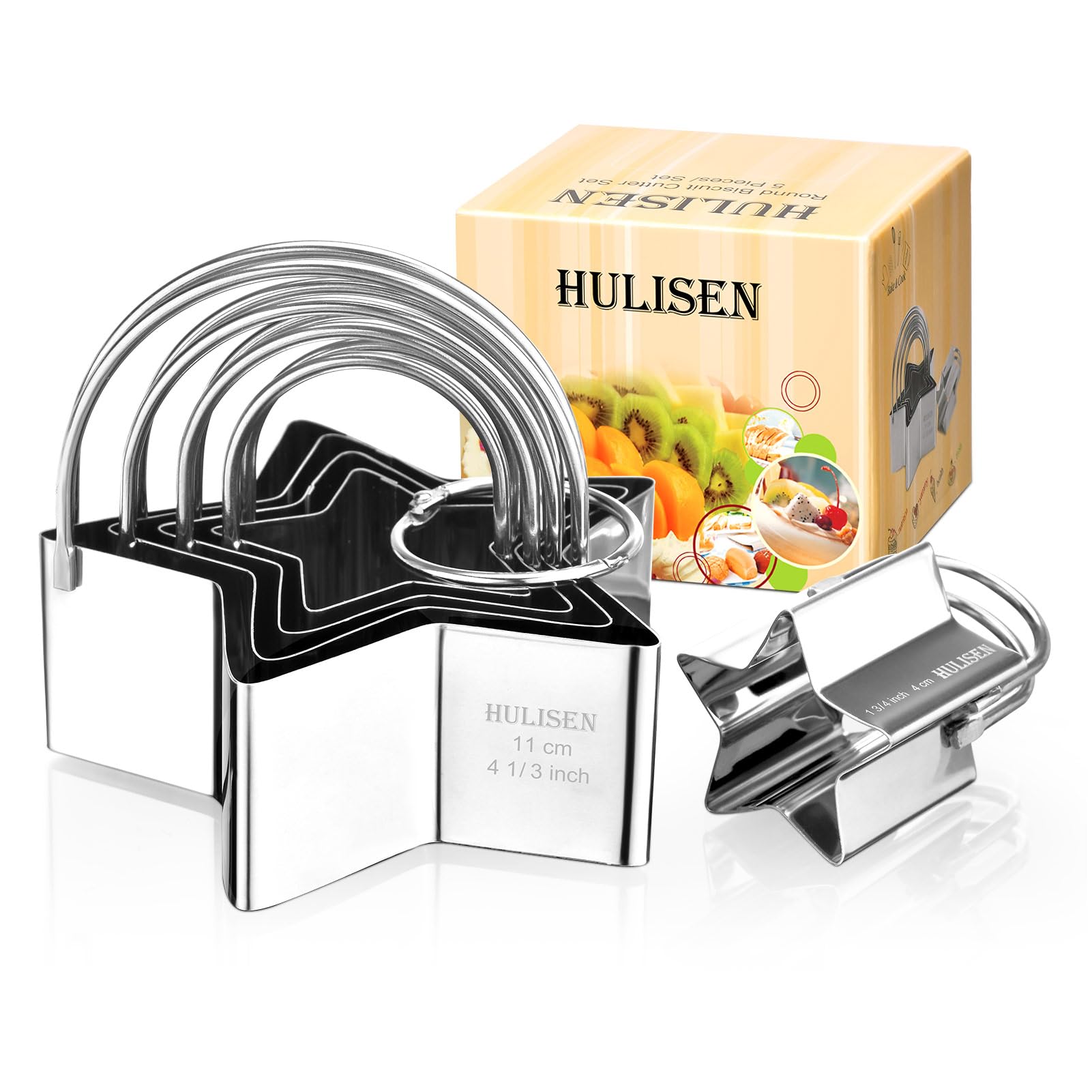 Amazon.com: HULISEN Star Cookie Cutter Set (5 Pieces/Set), Stainless ...