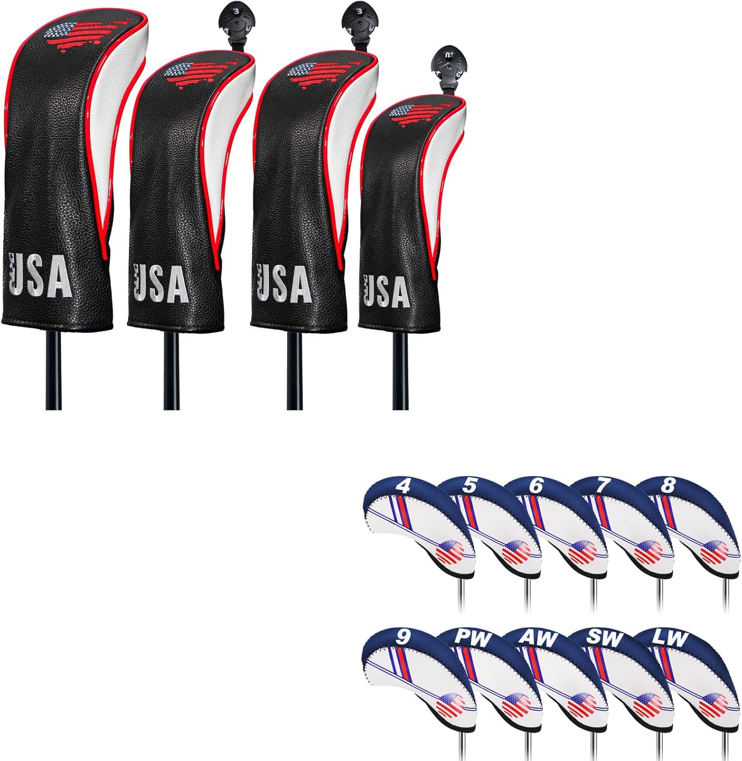 Amazon.com : Golf Club Head Cover Set - Premium Wood Headcovers and ...