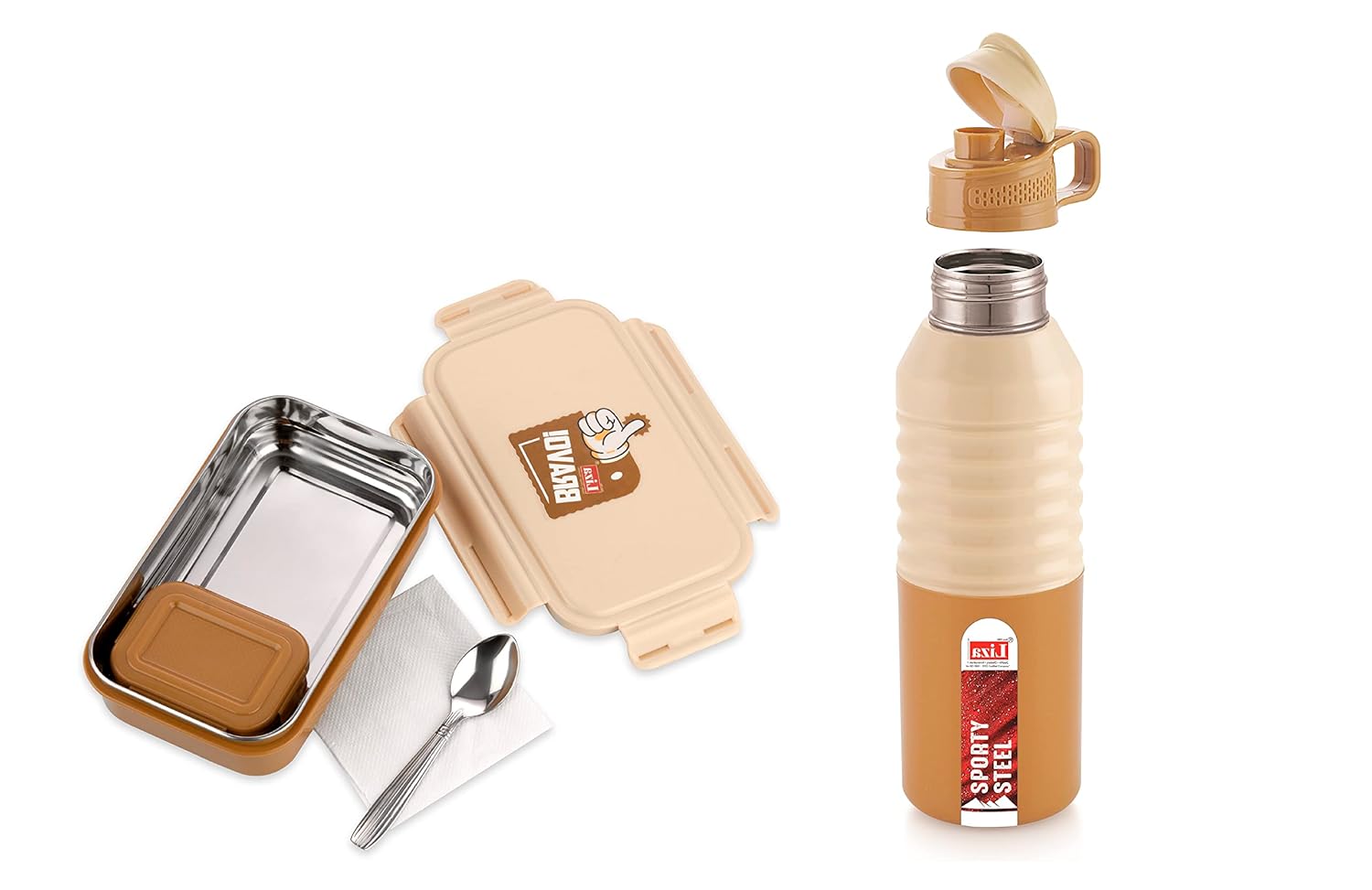 Buy Nabhya Combo of 2 Stainless Steel Lunch Box Insulated Steel Katori ...