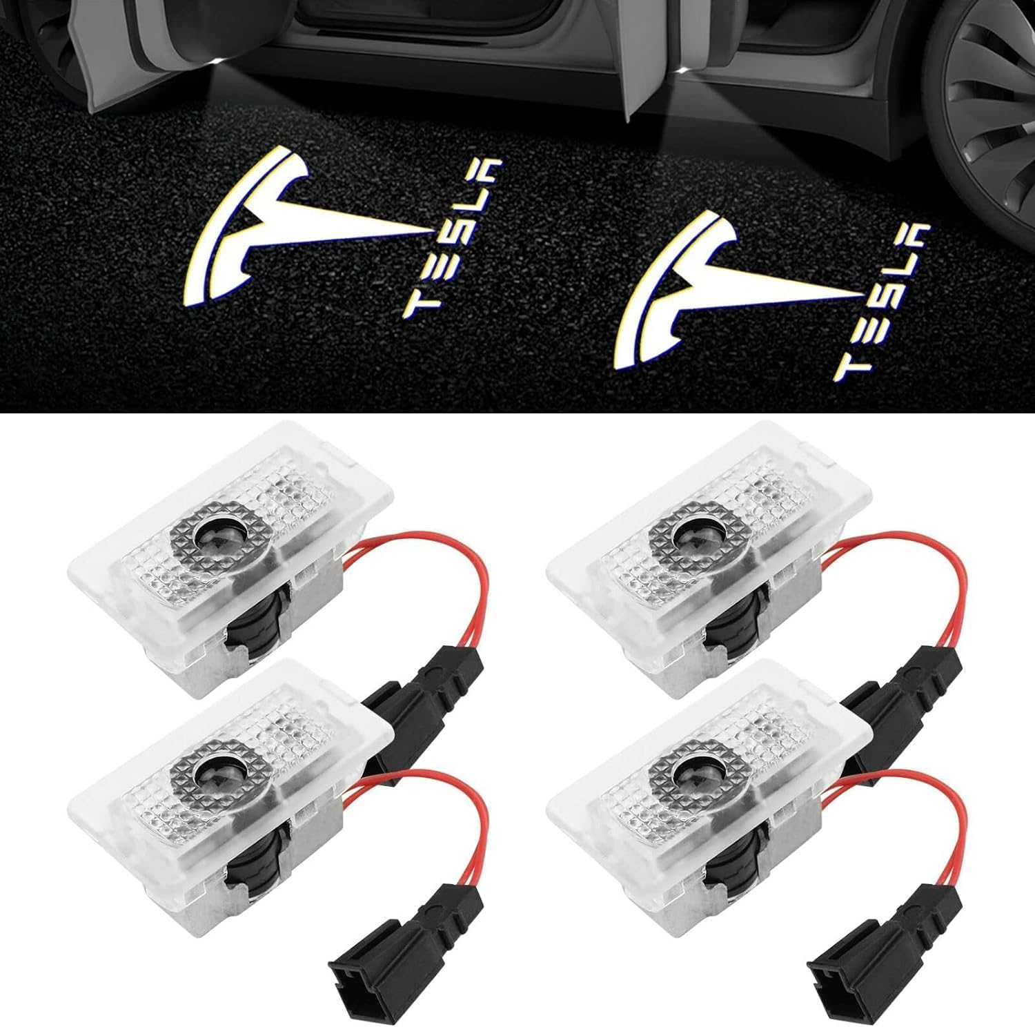 Upgraded Tesla Puddle Lights 4 Pcs for Tesla Model 3/Y/S/X Highland ...