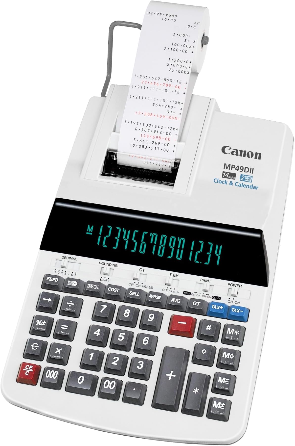 Canon 8708B001 MP-49DII Ink Ribbon Printing Calculator, White : Amazon ...