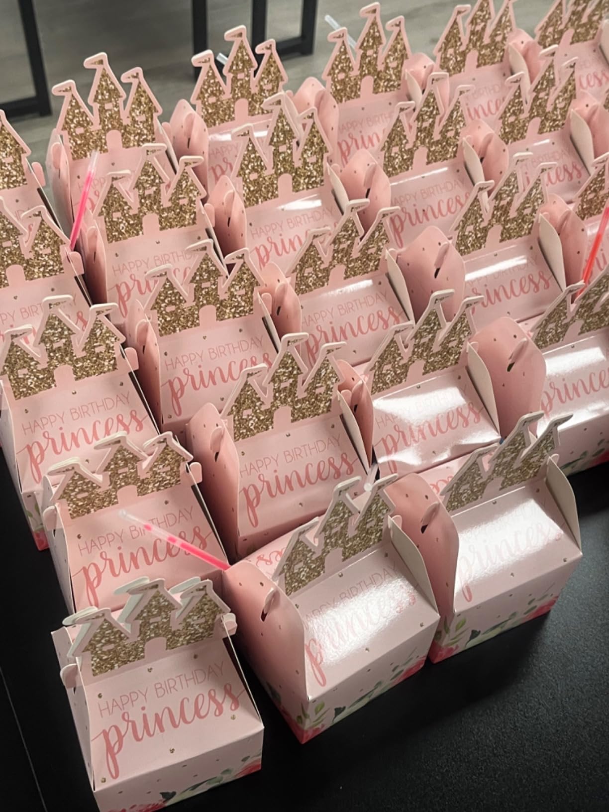 Amazon.com: Sparkle and Bash 36 Pack, Mini Princess Castle Pink Party ...