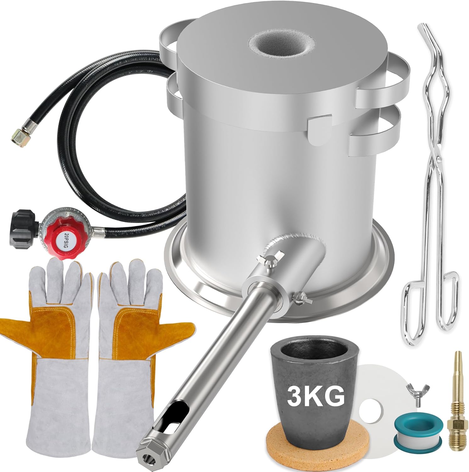 Amazon.com: GEIMRSY 3KG Stainless Steel Propane Furnace, 3KG Capacity ...