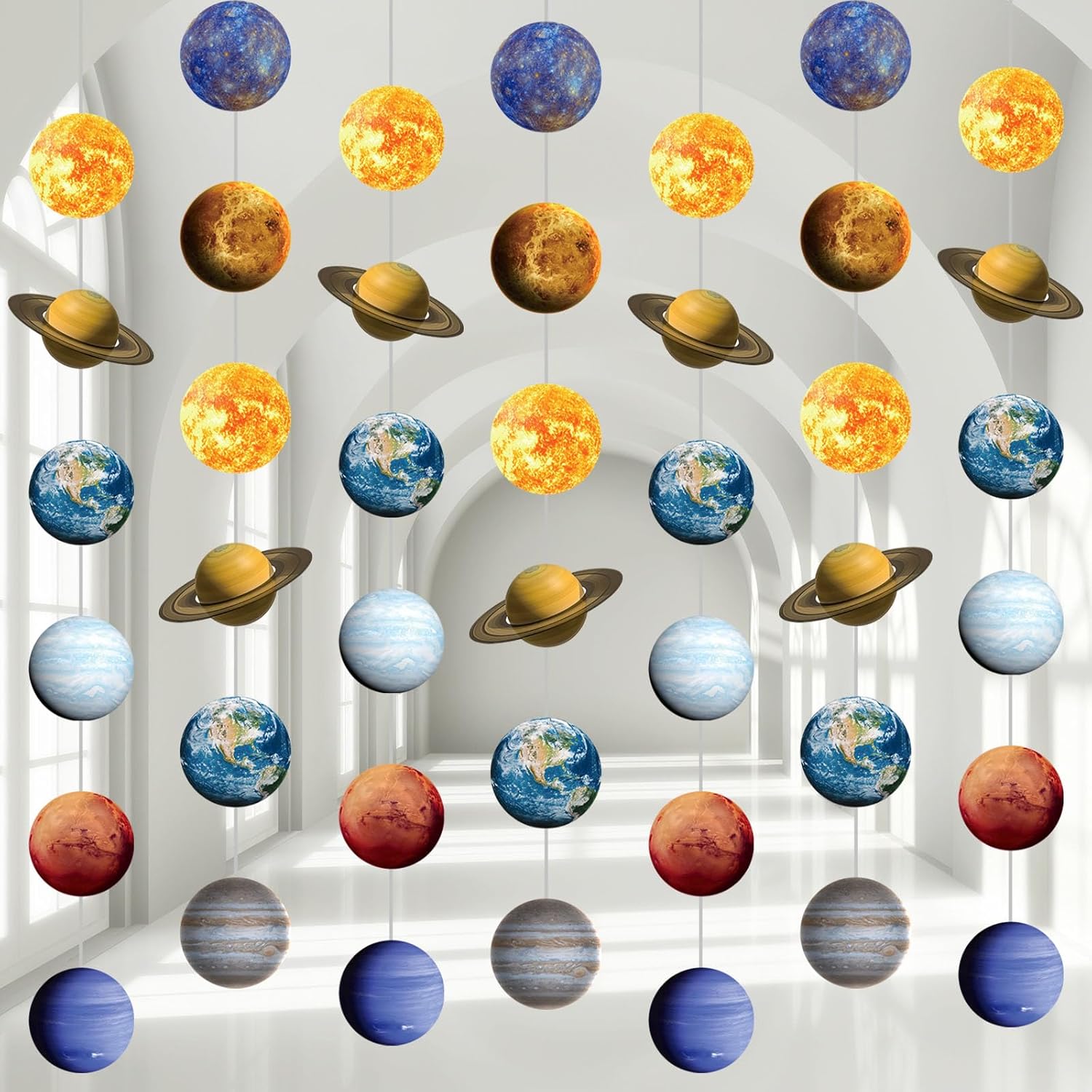 Amazon.com: Cindeer 8 Pieces Space Hanging Decorations Solar System ...