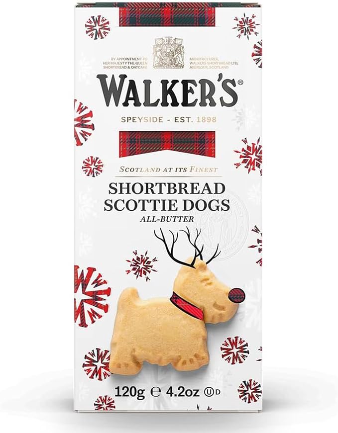 Walker's Mini Scottie Dog Carton Shortbread Holiday Cookies - 120g ...
