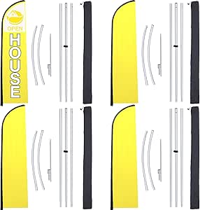 Amazon.com : 4 Sets Open Feather Flag, Advertising Flag for Business ...