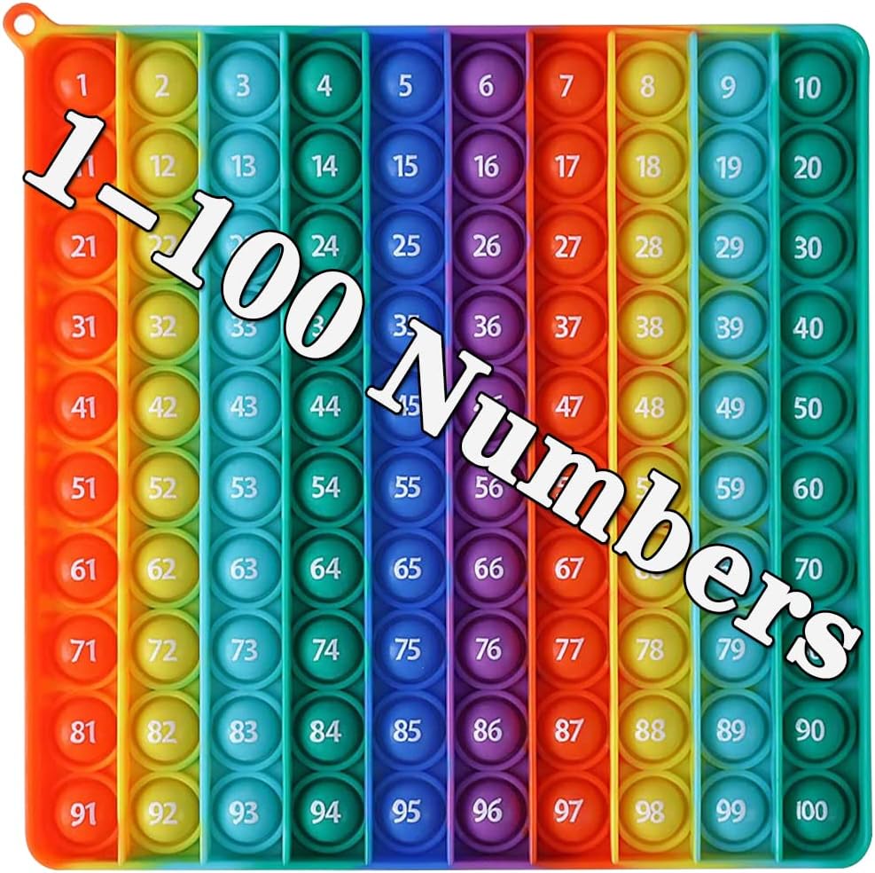 Amazon.com: DK-SIMINA Large P0pp with Numbers, Rainbow Square Dimples ...