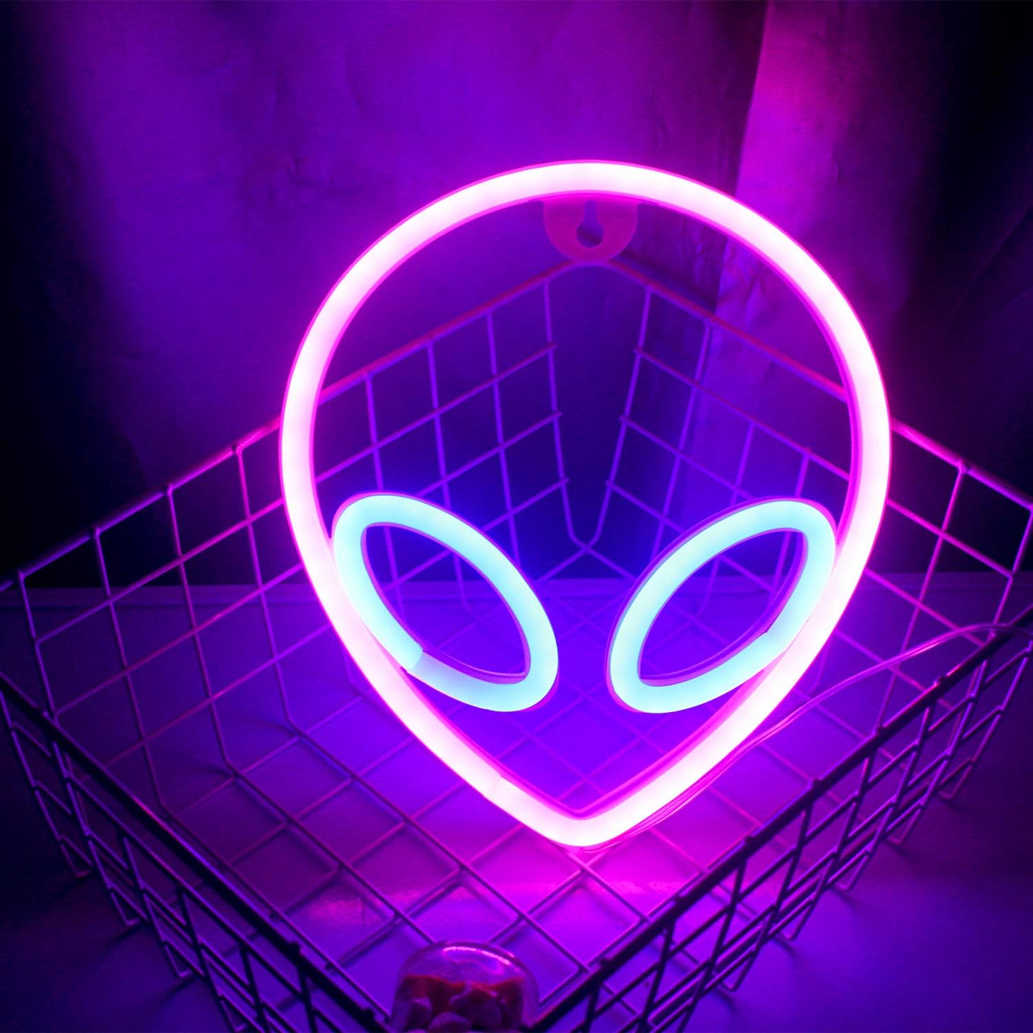 Wanxing Alien Neon Signs LED Neon Wall Sign Pink Blue Neon Lights for ...