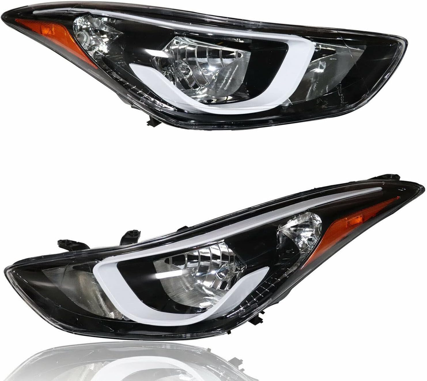 Amazon.com: VLAND LED Headlights Assembly Fit for Hyundai Elantra 2012 ...