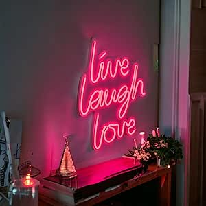 Live Laugh Love Neon Sign, Live Laugh Love Led Pink Light, Love Neon ...